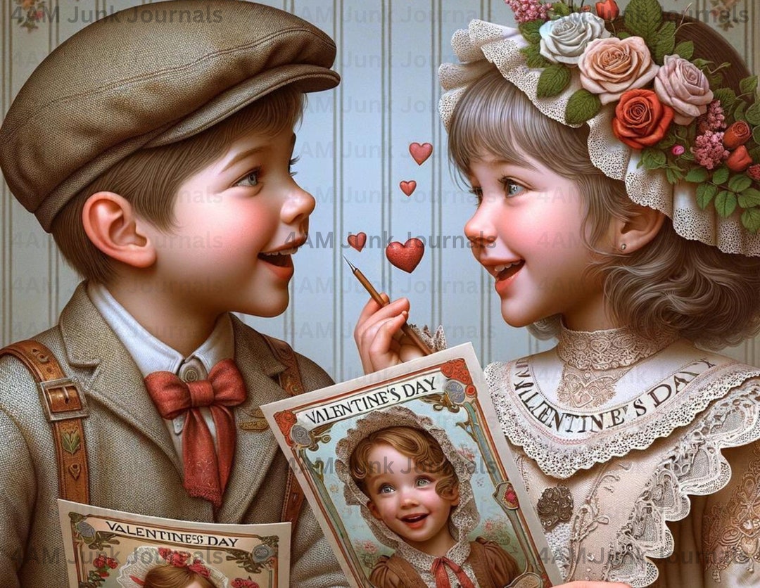 Hearts Aflutter: Vintage Valentine Fun – Digital Children's Valentine ...