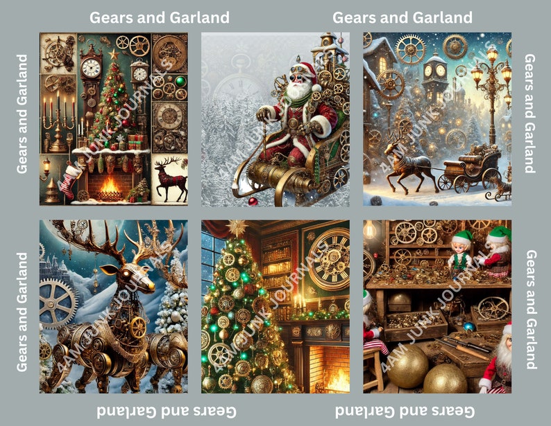 Gears & Garland: A Steampunk Christmas Collection - 18 Full Page Images ...