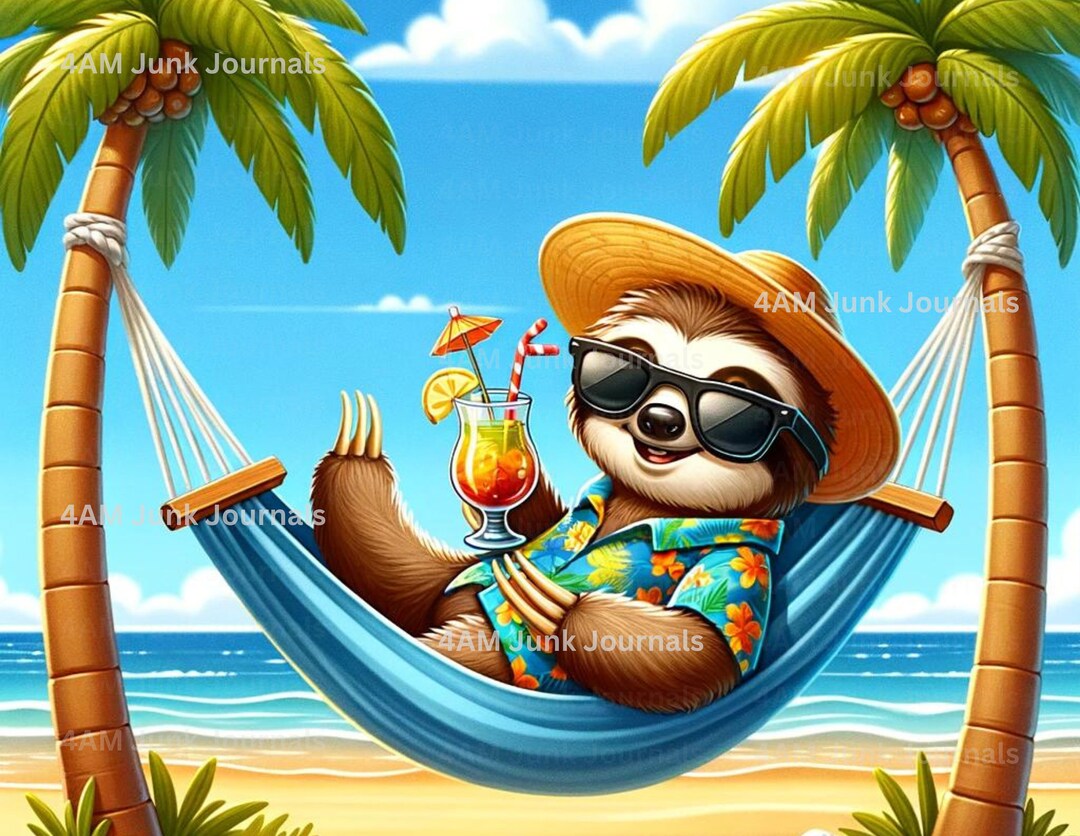 Lazy Days: A Sun-kissed Sloth Collection - 38-page Digital Image and ...