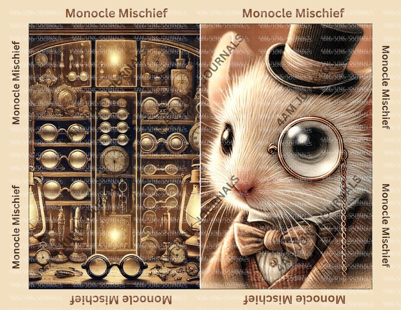 Monocle Mischief: A Curious Critter Collection - 16 File Digital Collection + Bonus Happy Mail ...
