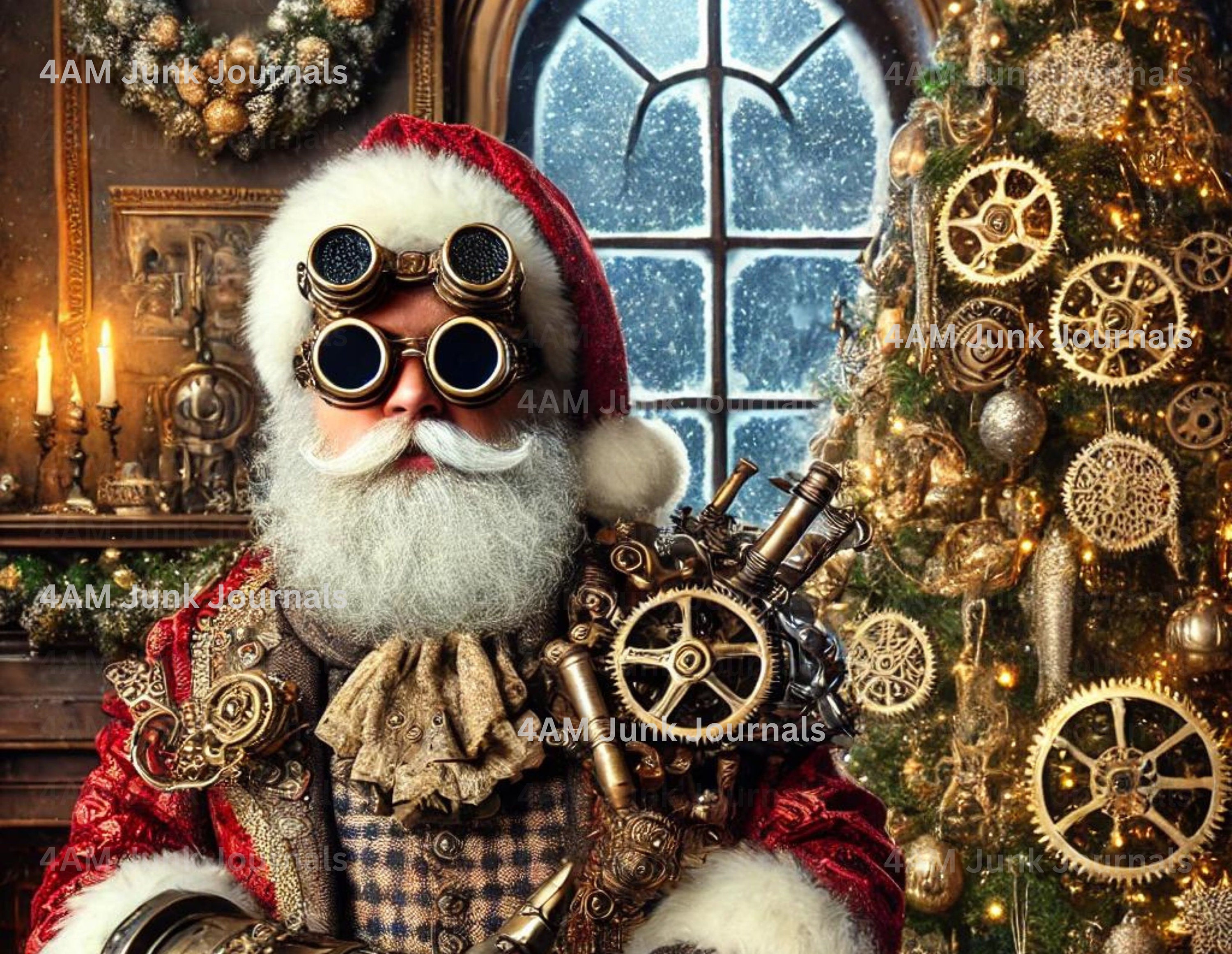 Gears & Garland: A Steampunk Christmas Collection - 18 Full Page Images ...