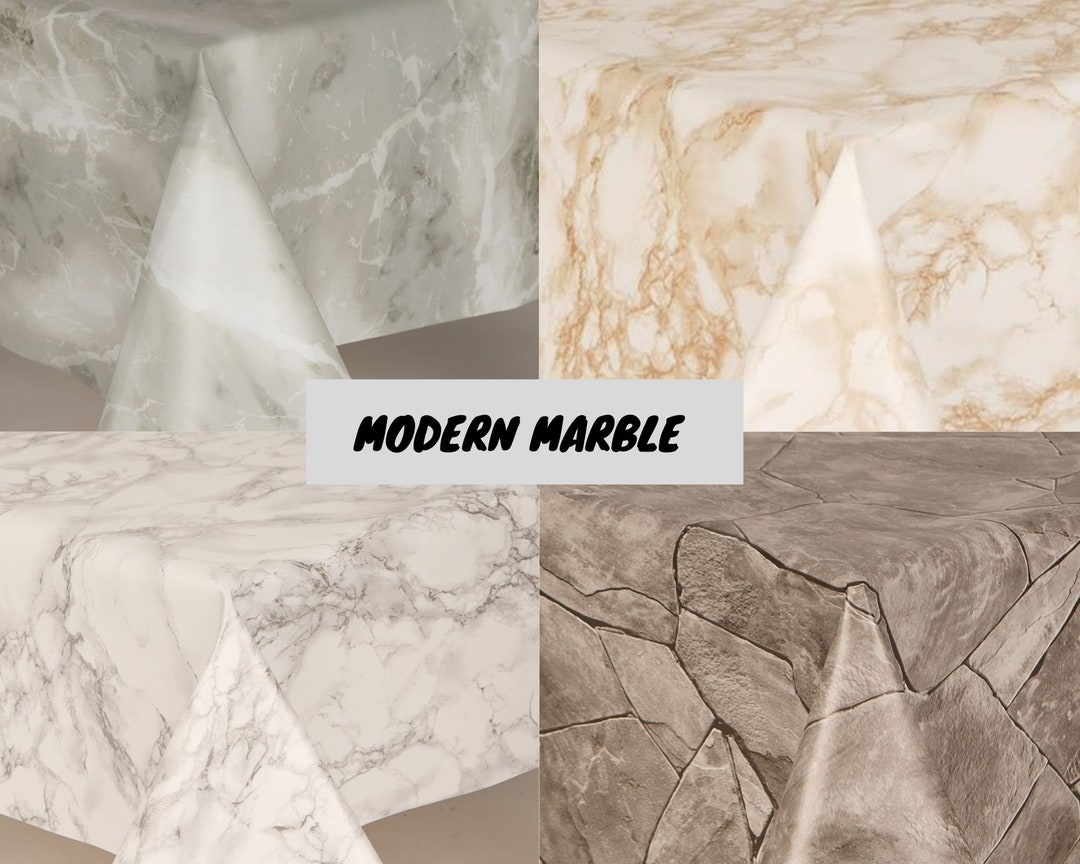 PVC Tablecloth Modern Marble Look Wipe Clean - Etsy UK