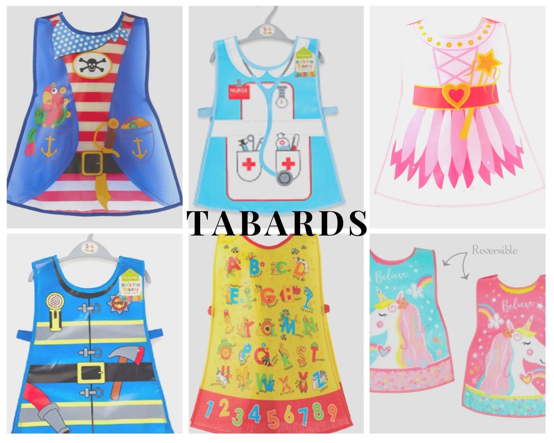 Children Wipe Clean Tabards PVC Messy Play Children Boys Girls Apron ...