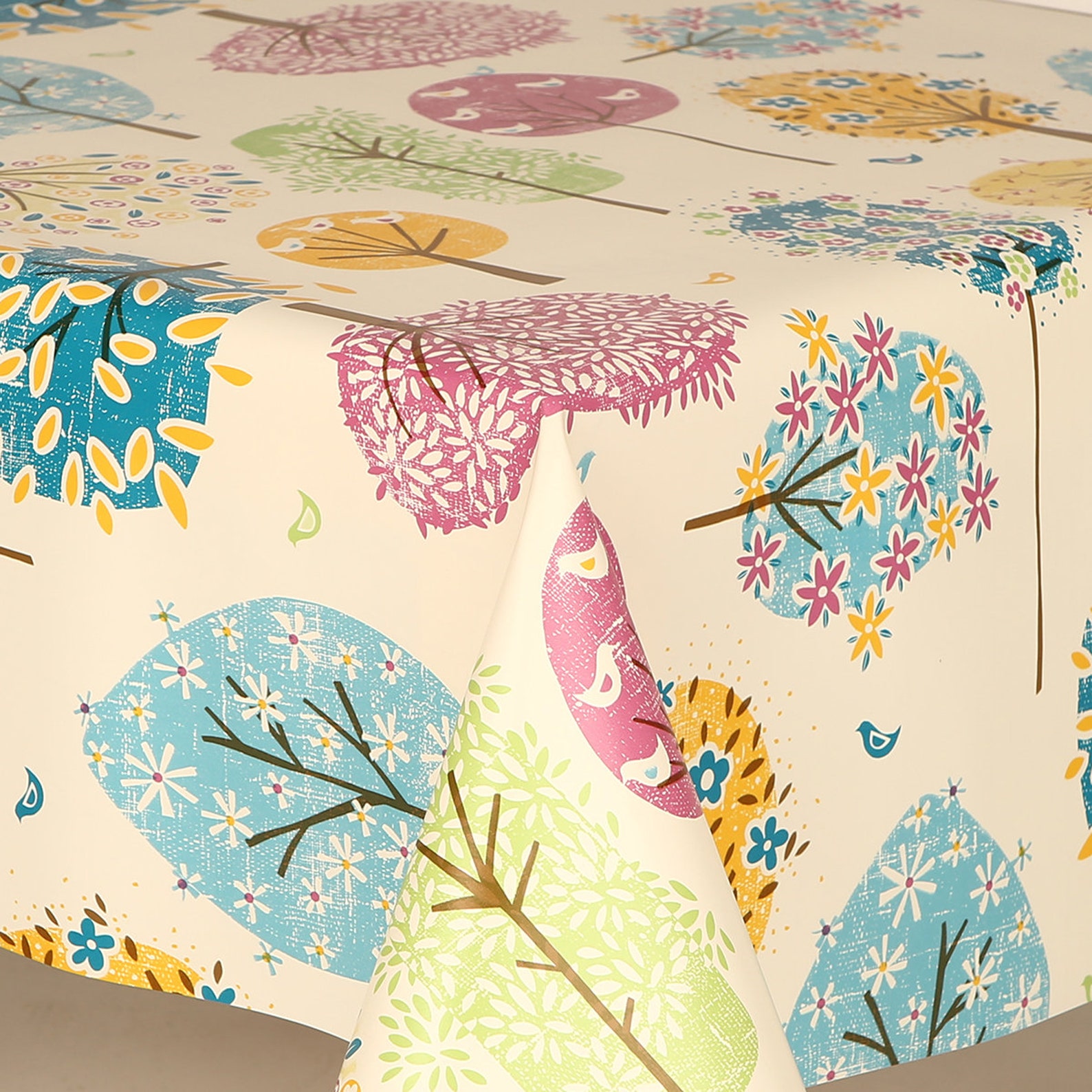 PVC Tablecloth Children Designs Colourful Fun Multiple Listing Wipe ...