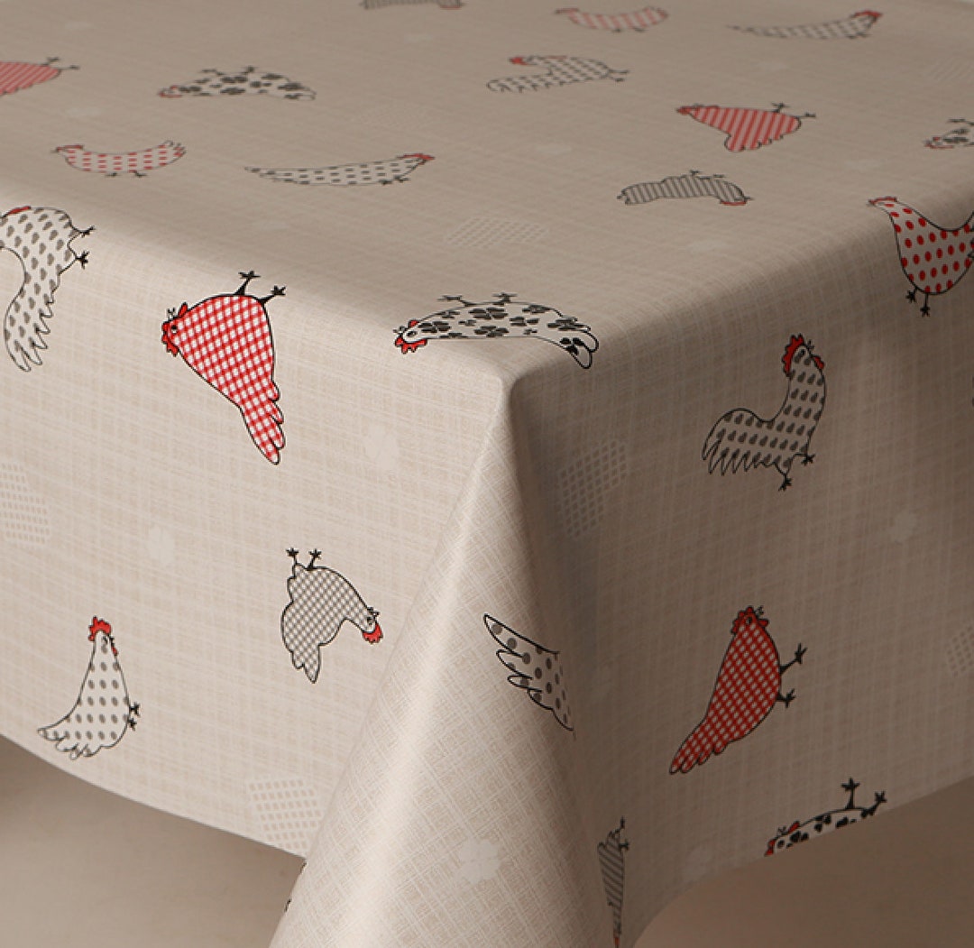 PVC Chickens Table Cloth Hearts Red Natural Pvc Plastic Vinyl - Etsy