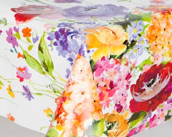 PVC Tablecloth Floral Burst Fabulous Flowers Pink Green Pvc Plastic ...