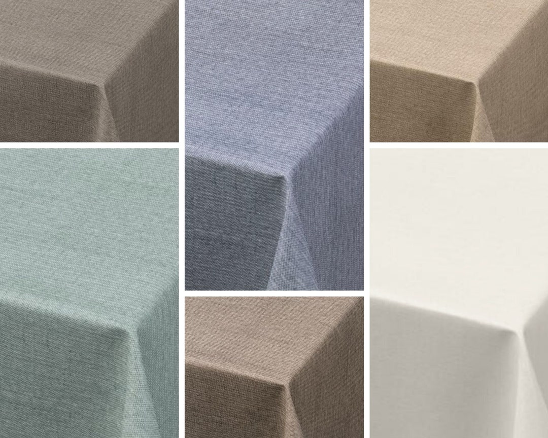 PVC Tablecloth Linen Coloured Multiple Listing Wipe Clean Vinyl Wipe ...