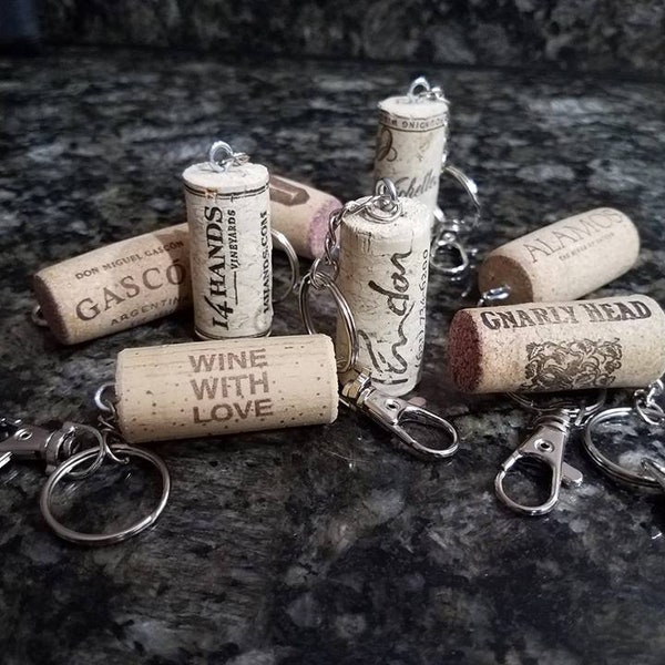 Wine Cork Keychain - Etsy