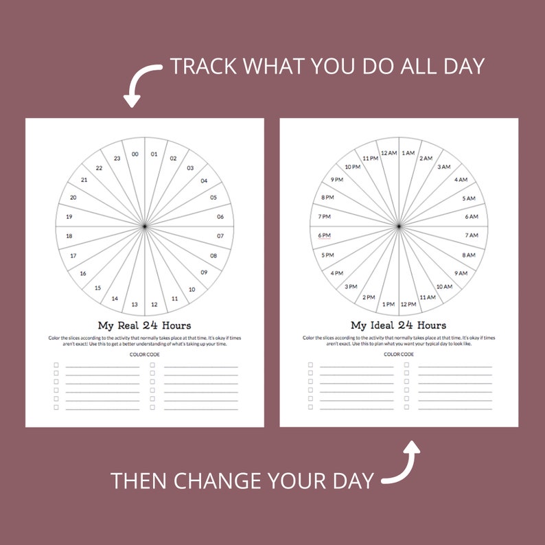 24 Hour Daily Planning Printable - Etsy