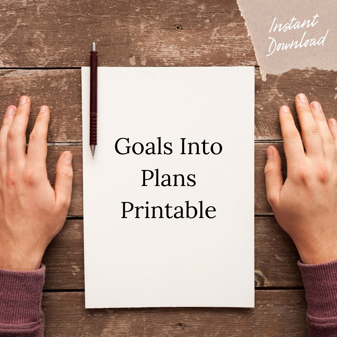 Goals Into Plans Printable - Etsy