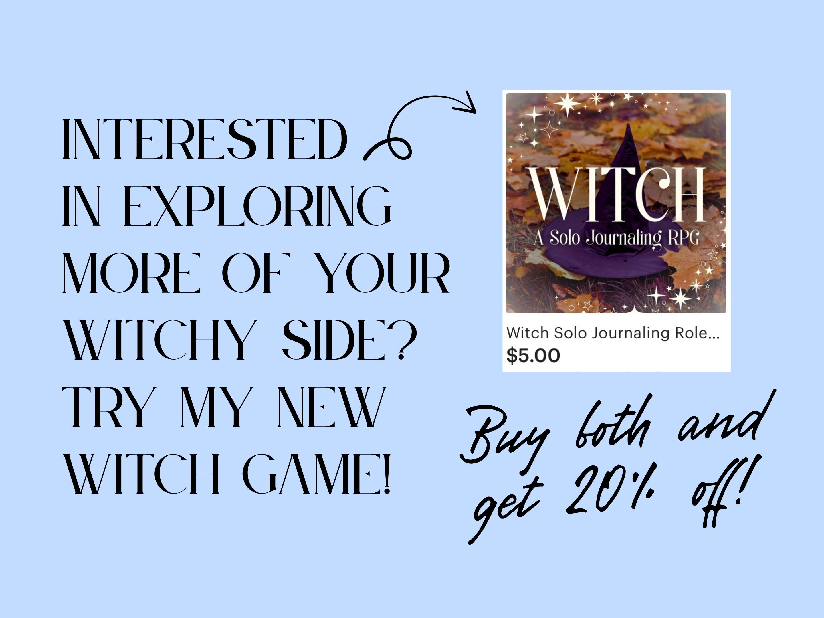 Witch's Daily Life Solo Journaling Game: Cozy RPG Zine (printable PDF ...