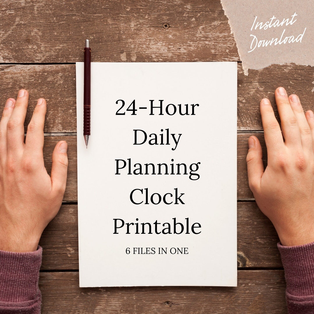 24 Hour Daily Planning Printable - Etsy