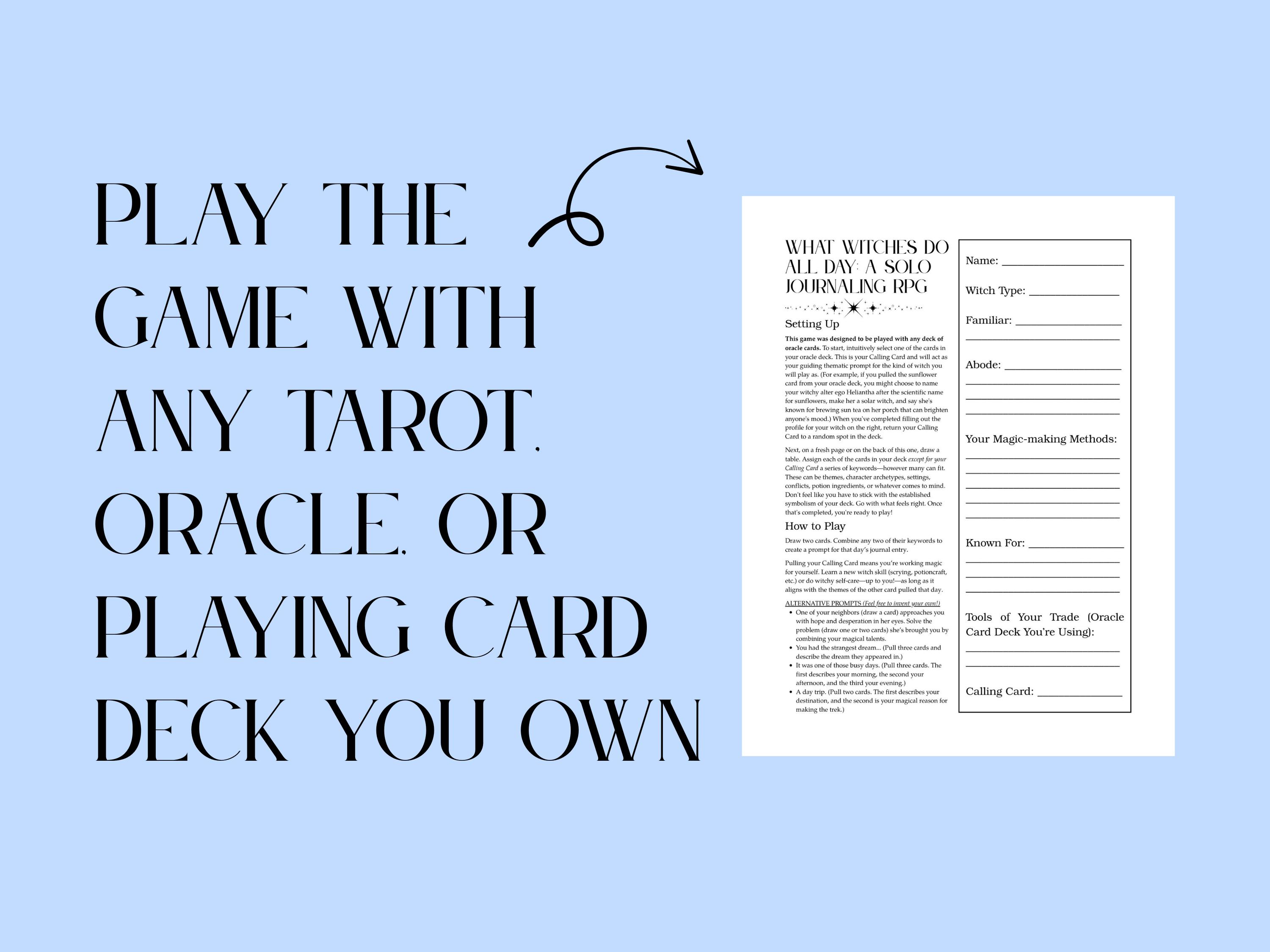 Witch's Daily Life Solo Journaling Game: Cozy RPG Zine (printable PDF ...