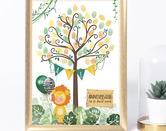 Footprint Tree Safari Jungle Lion Footprint Tree for Baptism Birthday ...