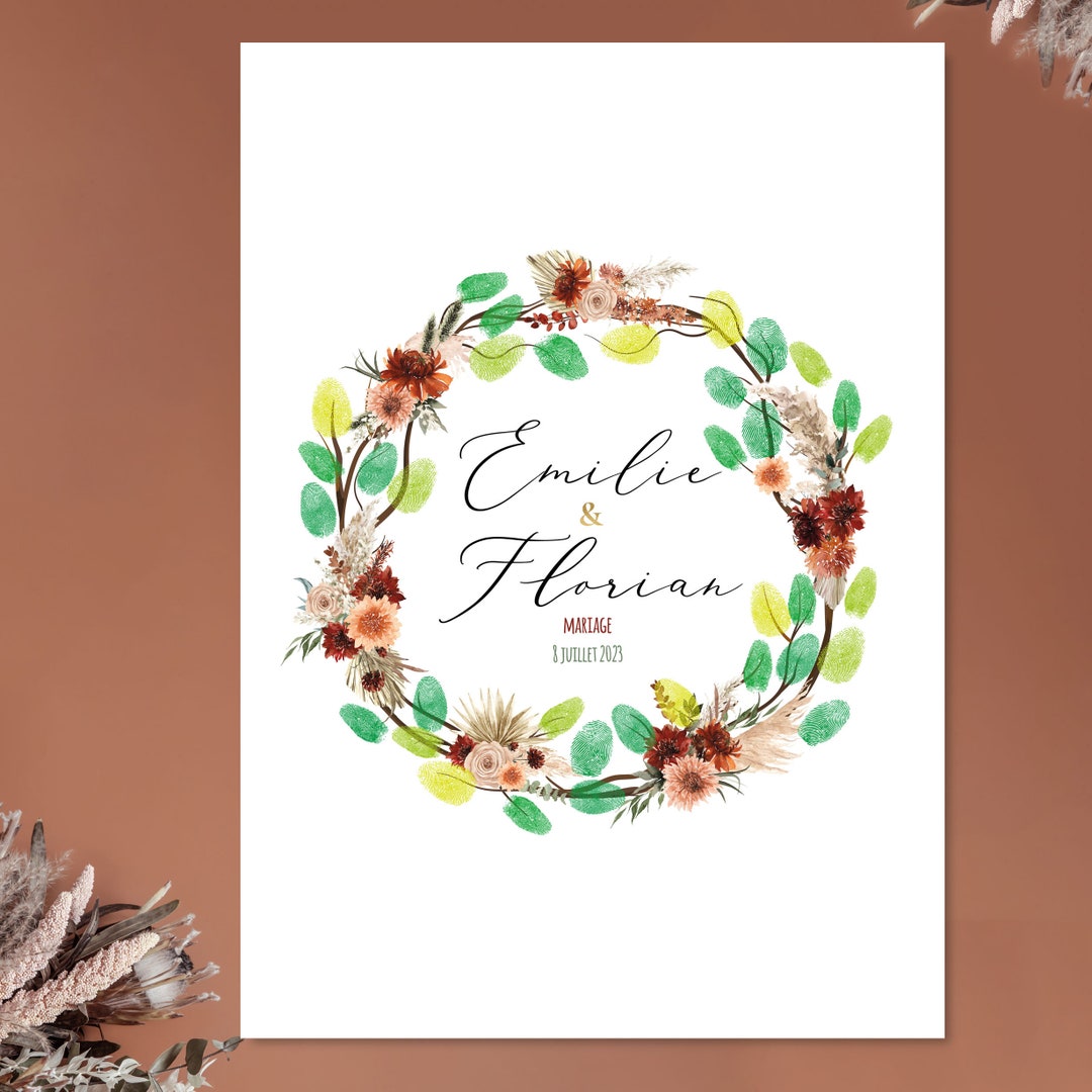 Terracotta Boho Wedding Footprint Tree. Original and Tailor-made ...