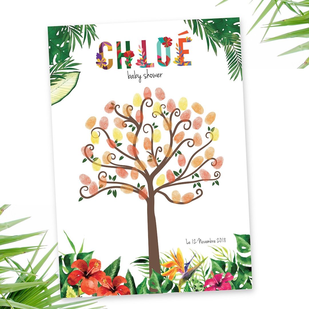 Footprint Tree Footprint Tree for Baby Shower Tropical Footprint Tree ...