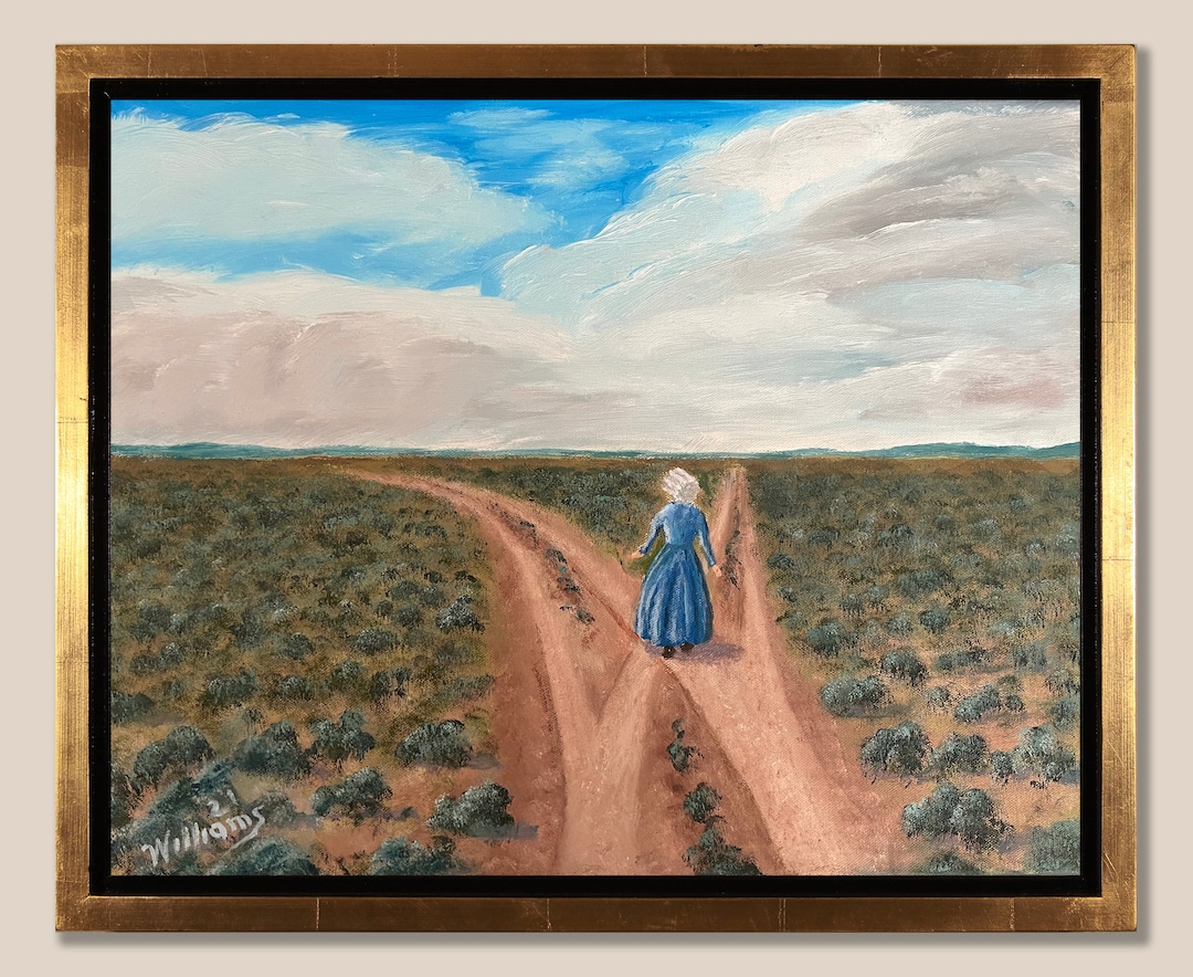 ORIGINAL Oregon Trail Oil Painting SIGNED FRAMED - California Emigrant ...