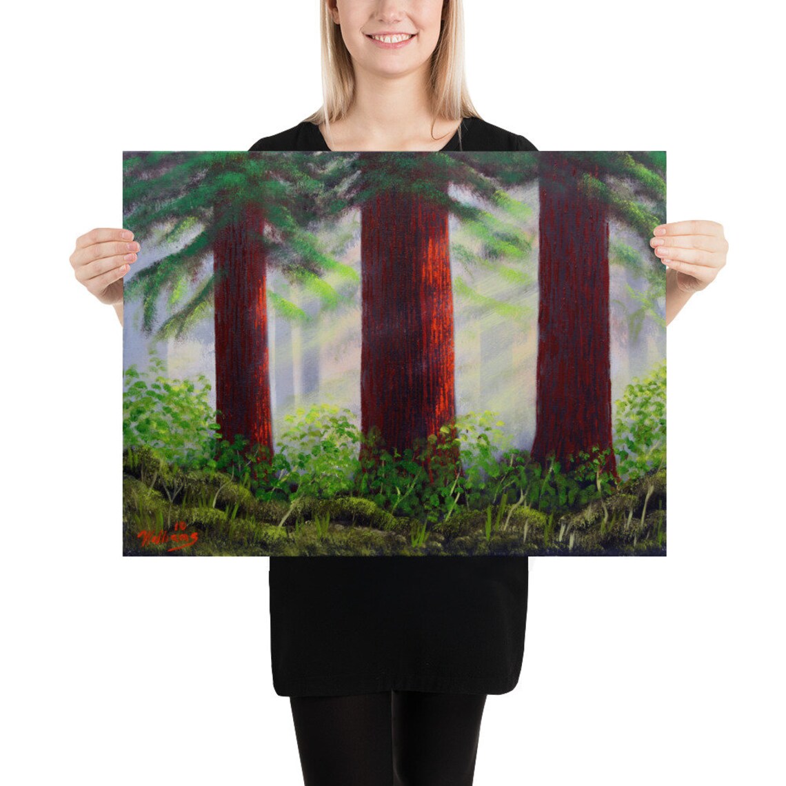 Redwood Tree Art Redwood Forest Wall Art Coastal Redwood Wall Art ...