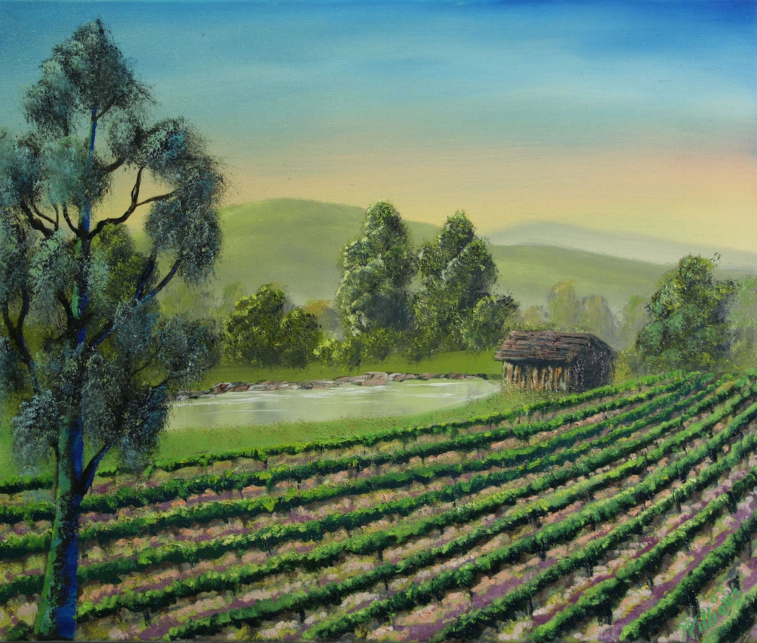 Napa Valley Shack Art - Vineyard Vines Painting - Wine Lover Gift ...