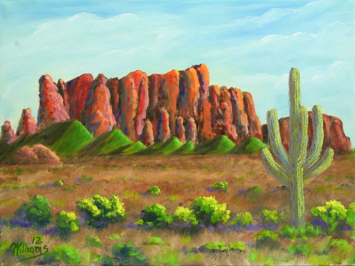 Superstition Mountain Wall Art - Apache Junction Arizona Painting ...