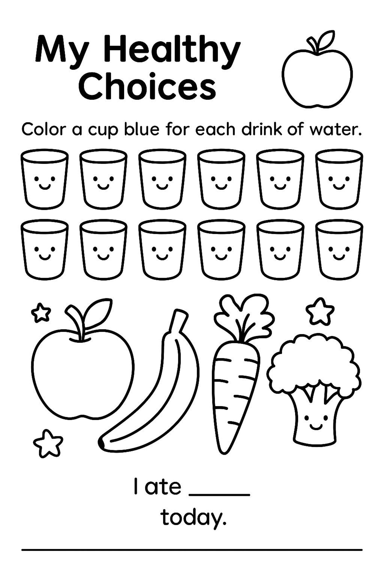 Preschool Self-care Journal Printable | Kids Coloring Book ...