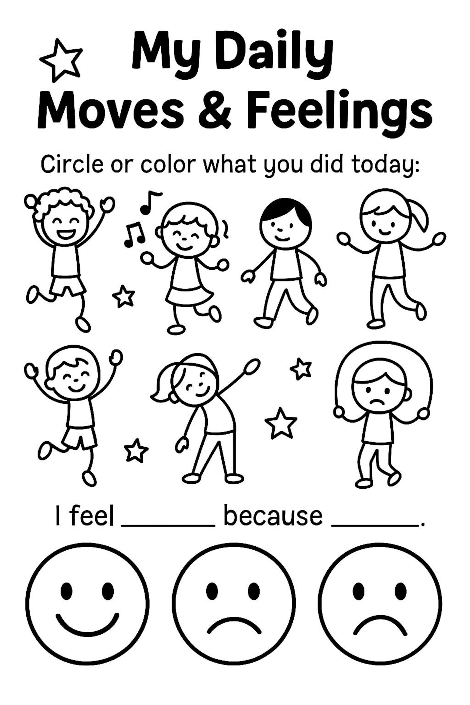 Preschool Self-care Journal Printable | Kids Coloring Book ...