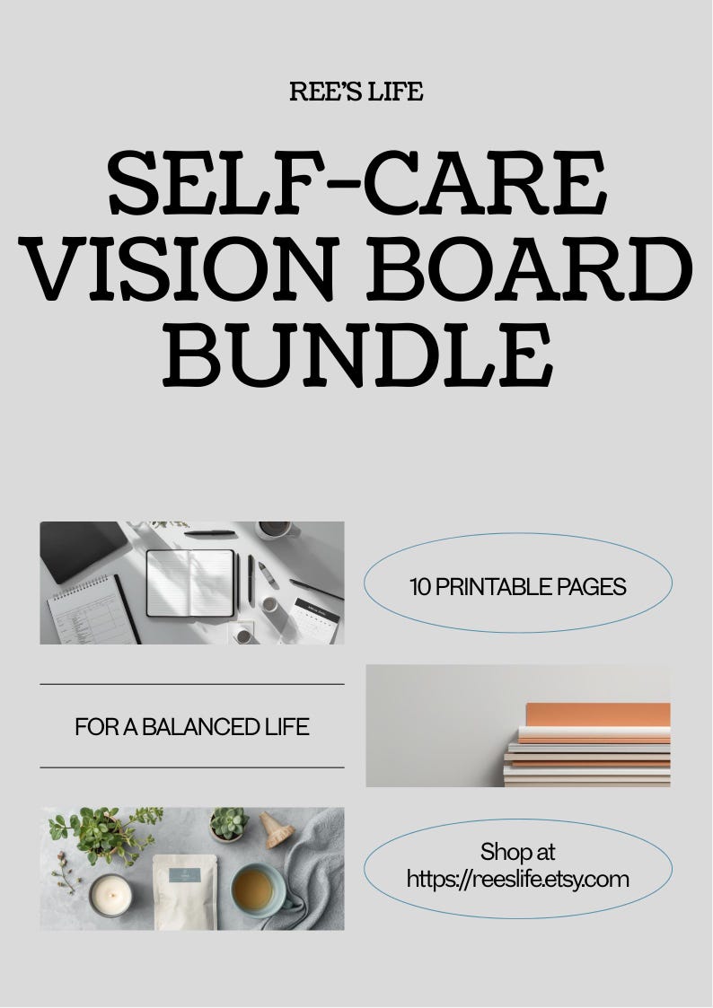 2026 Vision Board for Self-care - Printable Template - Digital Download ...