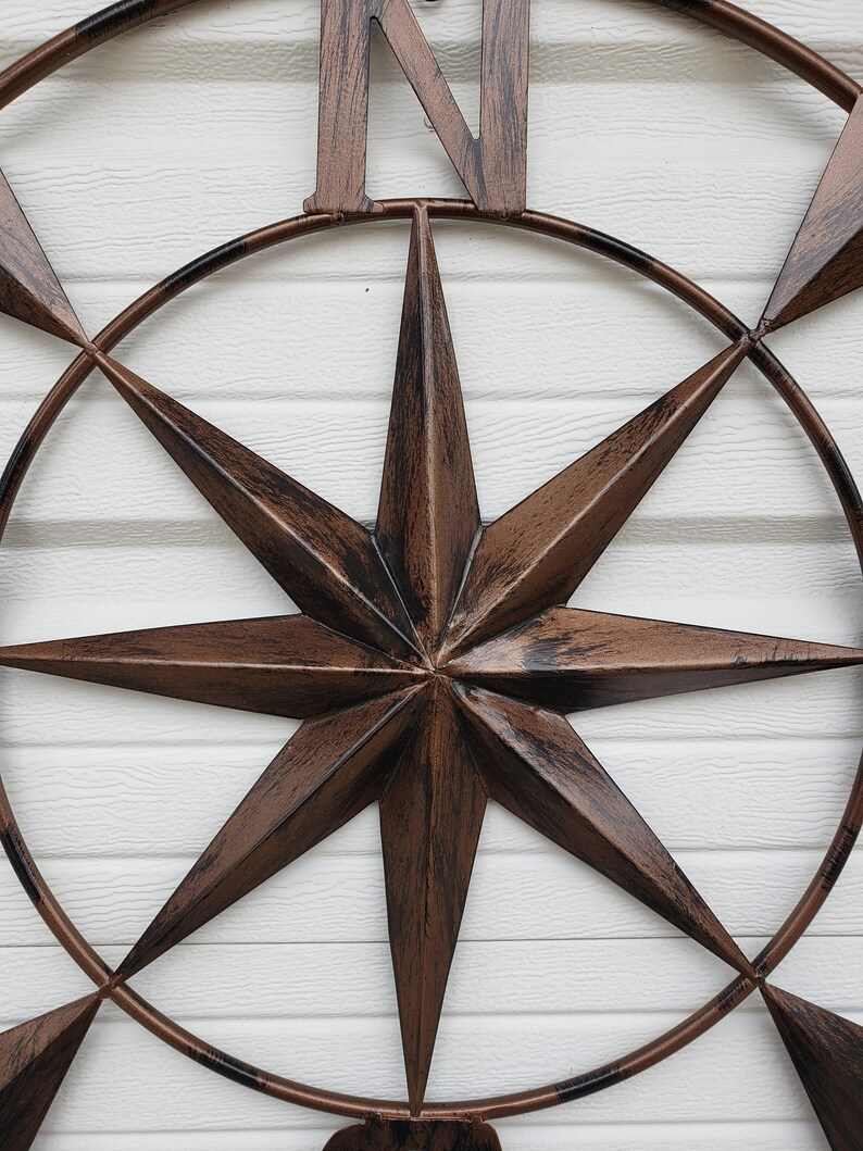 Metal Wall Compass/ Metal Compass Rose/ Wall Compass/ Nautical | Etsy