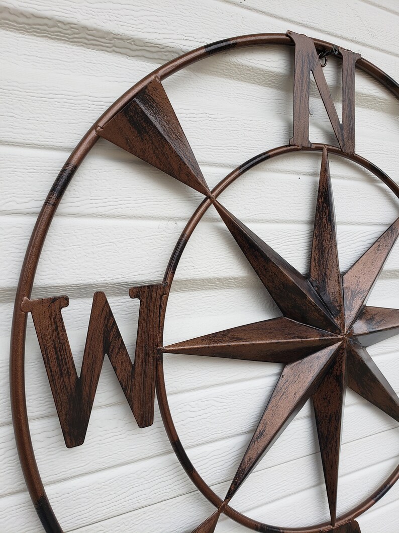 Metal Wall Compass/ Metal Compass Rose/ Wall Compass/ Nautical | Etsy