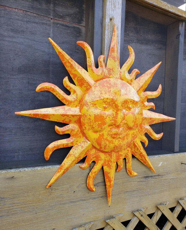 Garden Decor Metal Sun Wall Art Outdoor Wall Art Metal Sun | Etsy