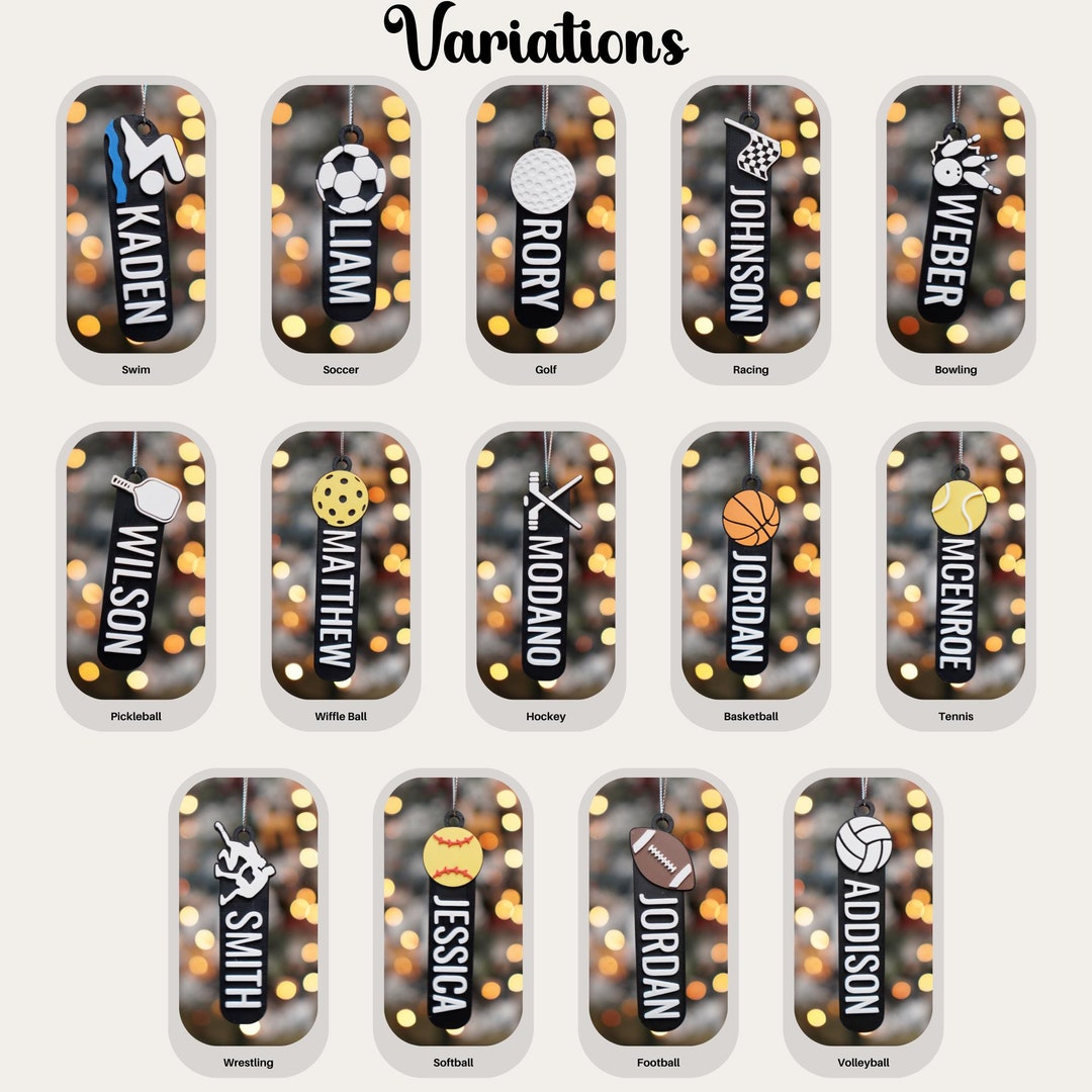 Personalized Gift Name Tags, Sport Themed Christmas Gift Tags ...