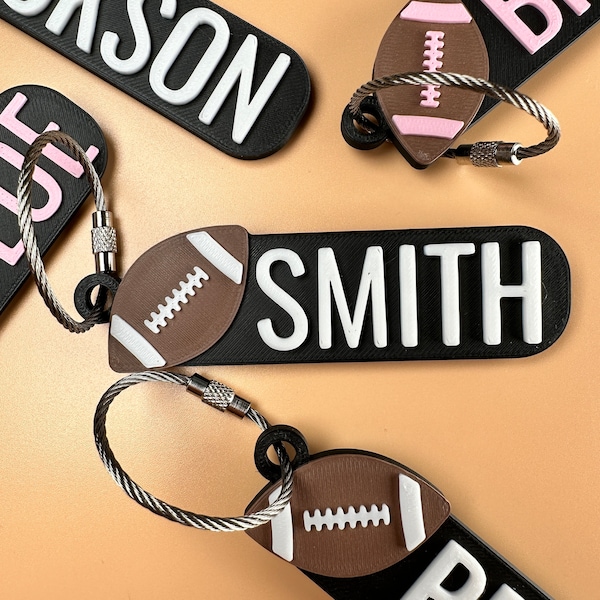 Personalized Football Keyrings - Etsy