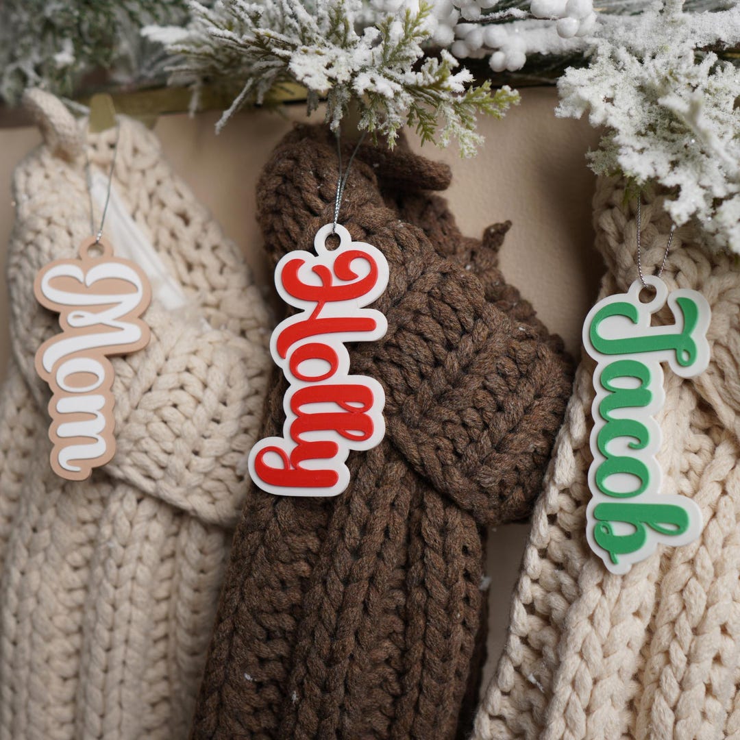 Personalized Stocking Name Tags, Christmas Gift Tags, Stocking Tag ...
