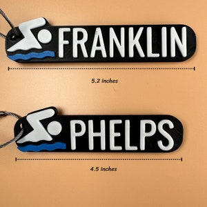 Personalized Swim Team Keychain | Backpack Tags, 3D Printed Keychains ...