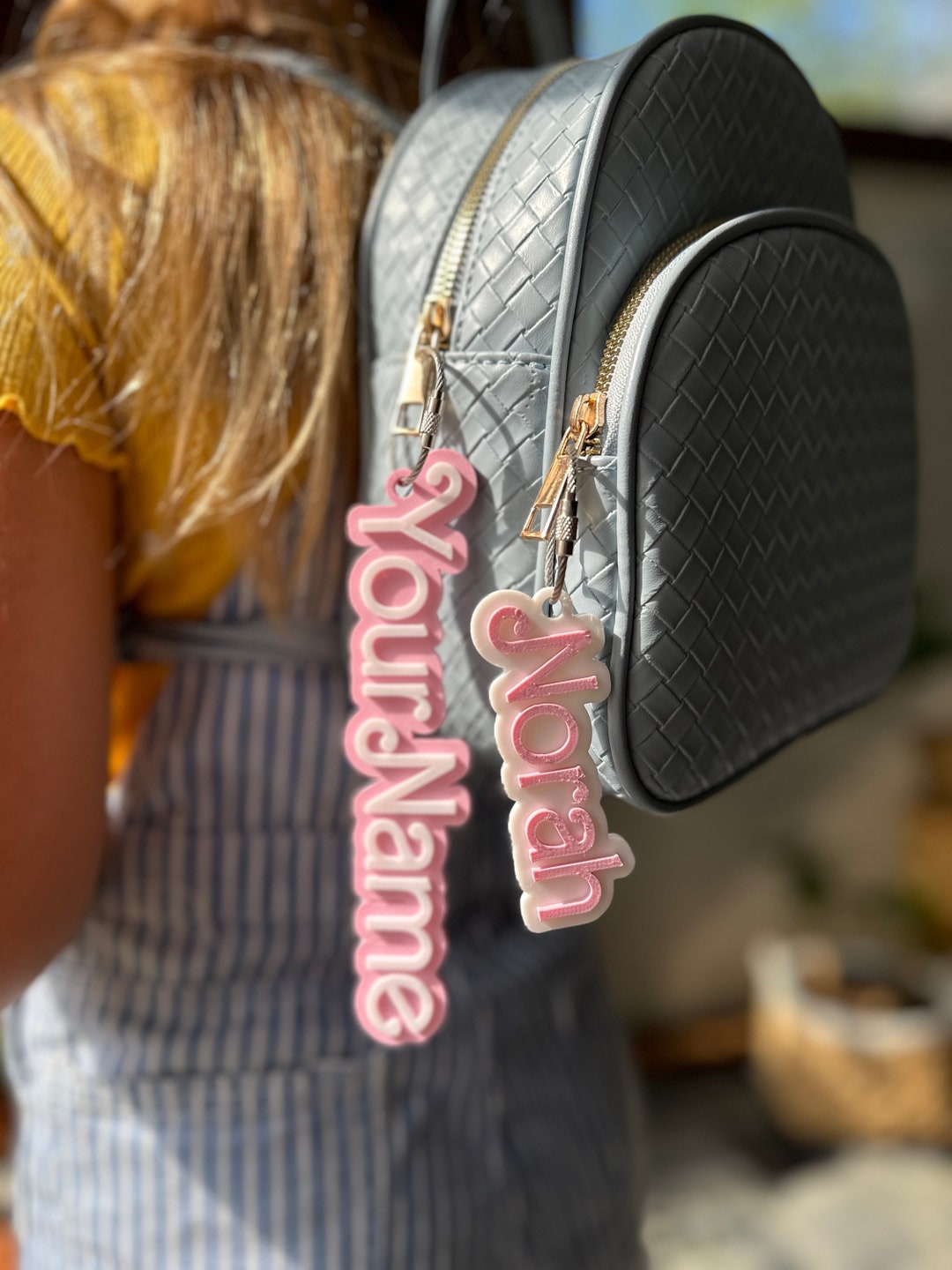 Personalized Name Doll Keychain, Custom Colors, Kids Name Tags, Diaper ...