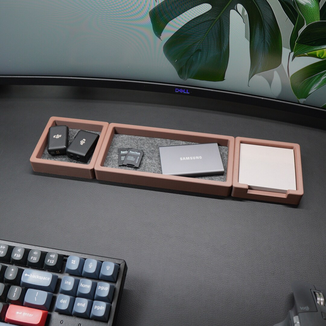 Desk Organization Catch All Tray Set + Sticky Note Holder (magsquares ...