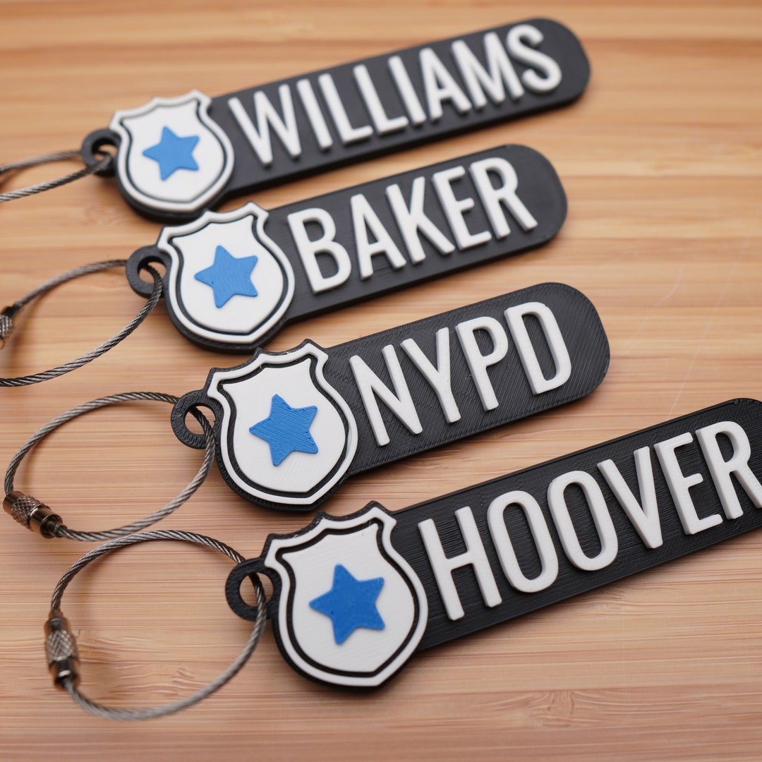 Personalized Police Keychain | Backpack Tags, Custom Keychains, Kid's ...