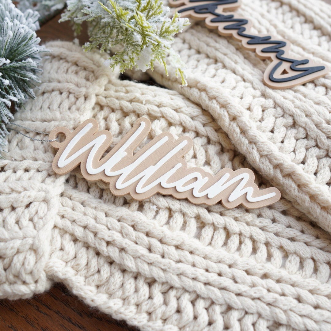 Personalized Christmas Stocking Name Tags, Stocking Tag Decor for ...