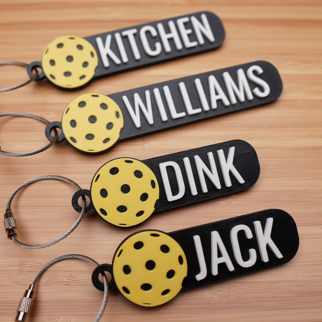 Personalized Pickleball Keychain | Backpack Tags, Custom Keychains, Kid ...