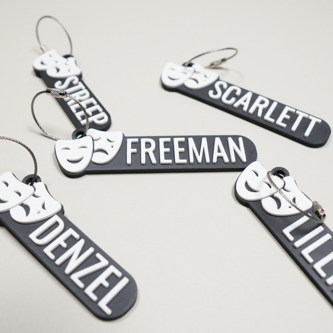 Personalized Musical Theater Keychains | Backpack Tags, 3D Printed ...