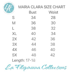 Filipiniana Maria Clara Top (philippine Size, Runs Small. Pls See Size ...