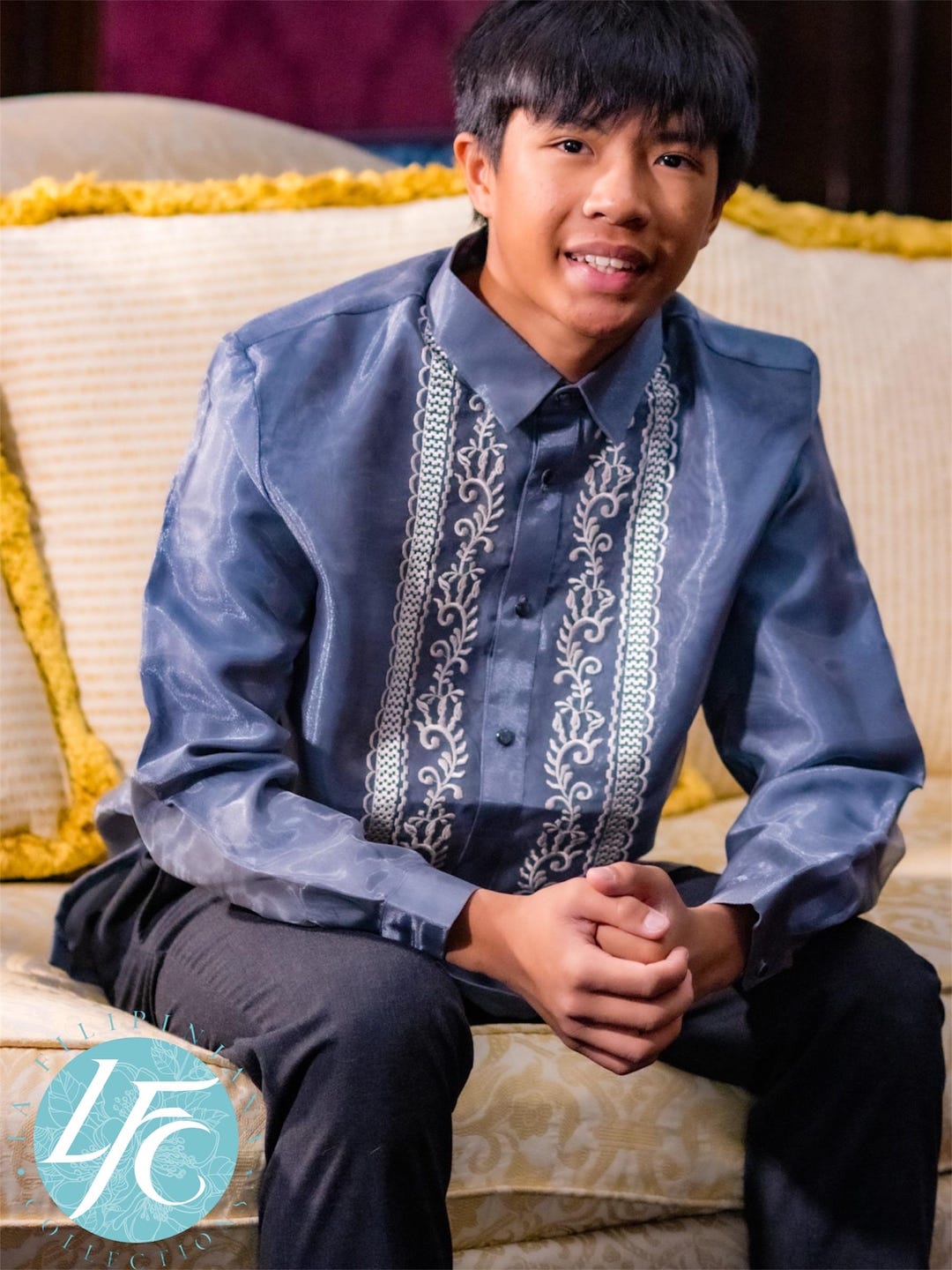 Authentic Barong Tagalog (charcoal Gray, Philippine Size, Runs Small ...