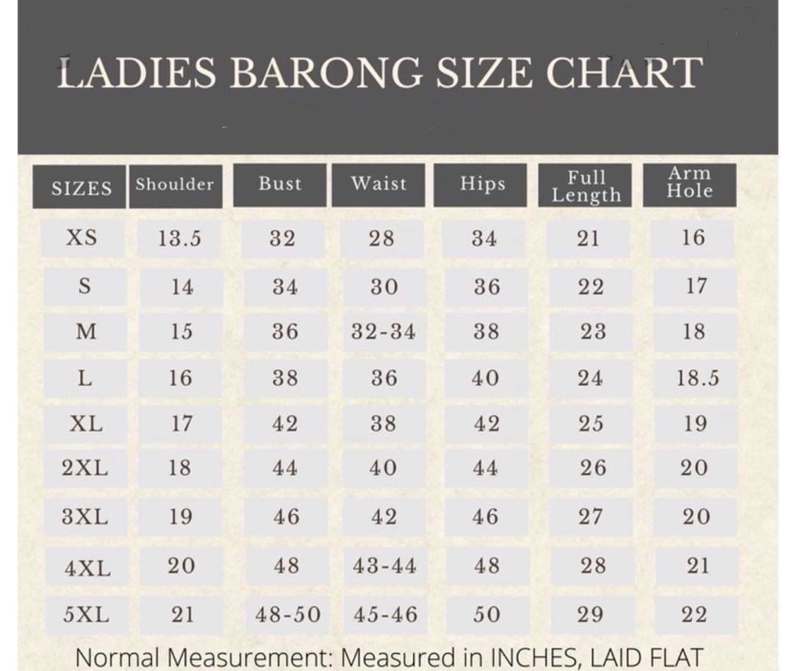 Filipiniana Ladies Barong With Puffy Sleeves philippine Sized - Etsy Canada