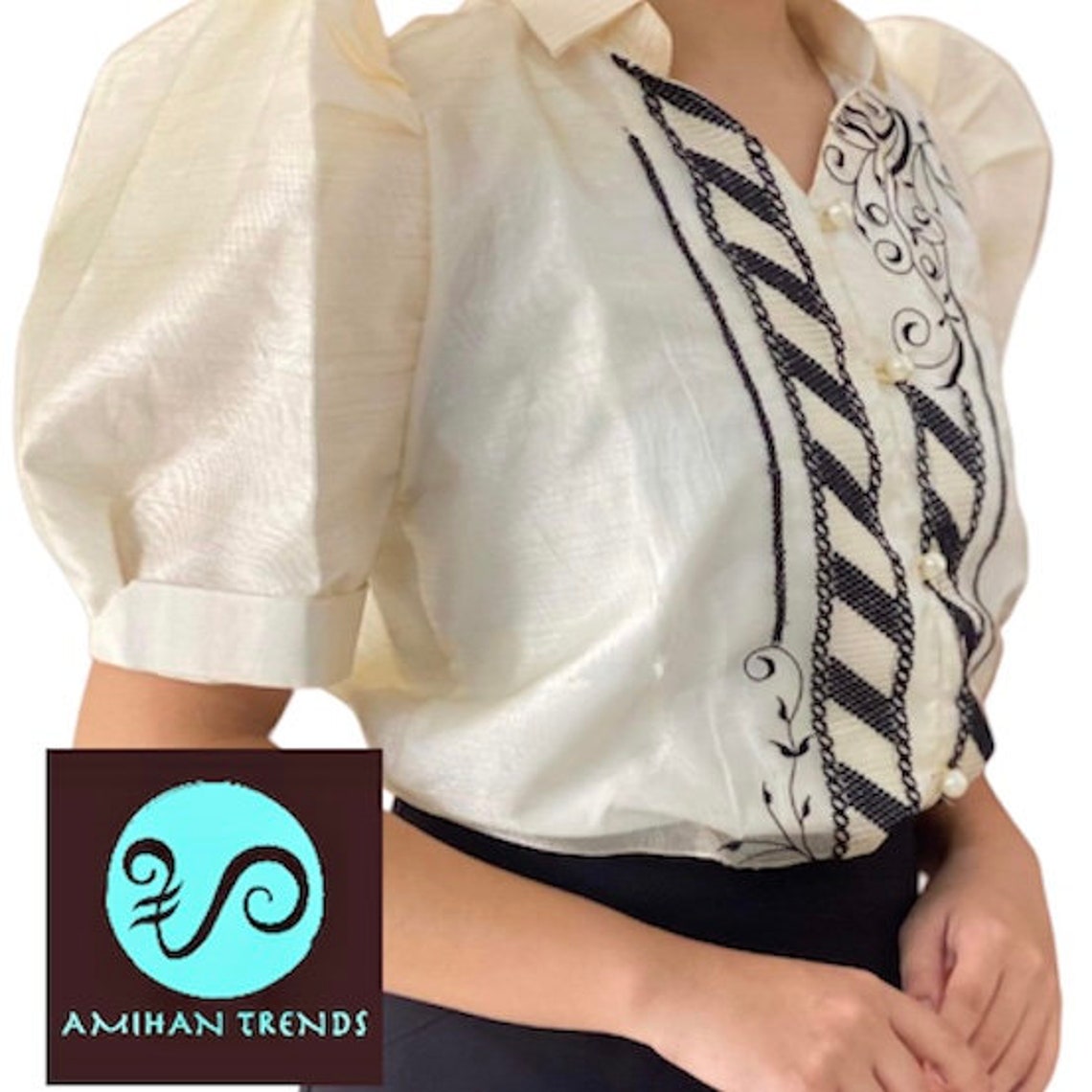 Filipiniana Ladies Barong With Puffy Sleeves philippine Sized - Etsy