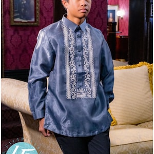 Authentic Barong Tagalog (charcoal Gray, Philippine Size, Runs Small ...