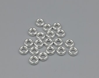 Sterling Silver Donut Bead 925 Silver Donut Bead Pony Bead - Etsy