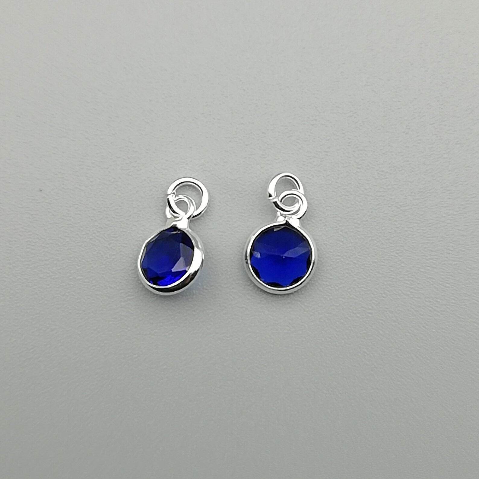 5 Sterling Silver Blue Gemstone Charms 925 Sterling Silver | Etsy