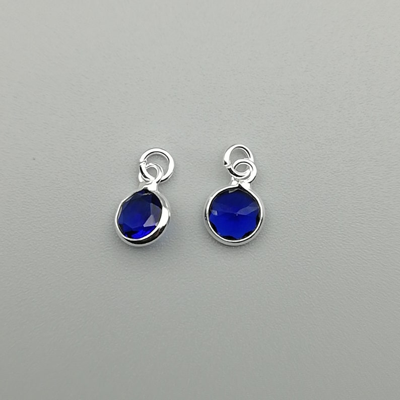 5 Sterling Silver Blue Gemstone Charms 925 Sterling Silver | Etsy