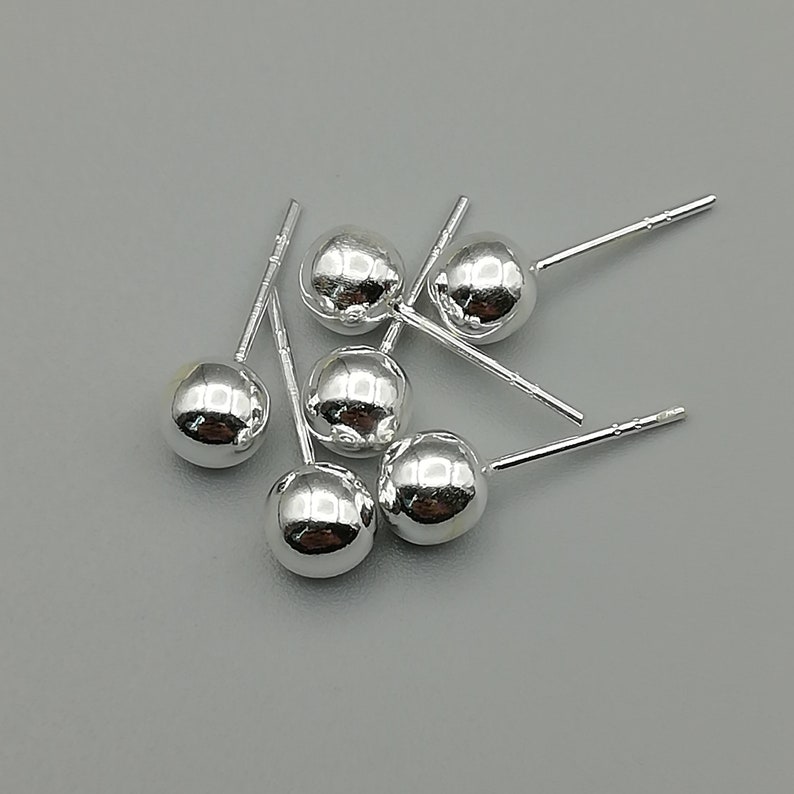 2 Pairs of 6mm Silver Ball Studs 925 Sterling Silver Studs - Etsy