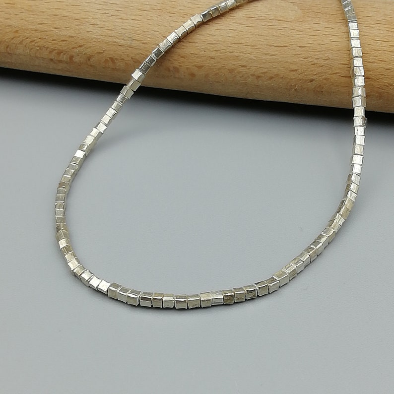 1 Strand of Sterling Silver Hammered Cube Beads 97% Sterling - Etsy